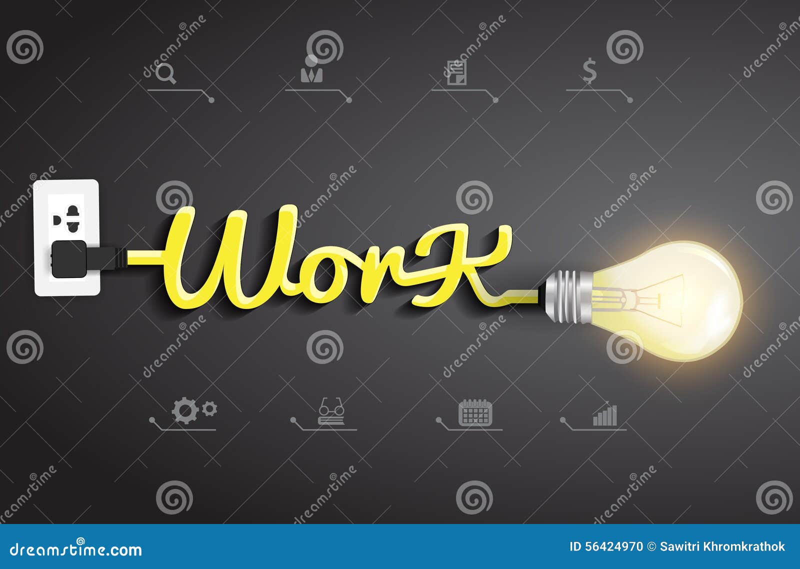 Vector Work Ideas Concept Creative Light Bulb Design Stock Vector ...