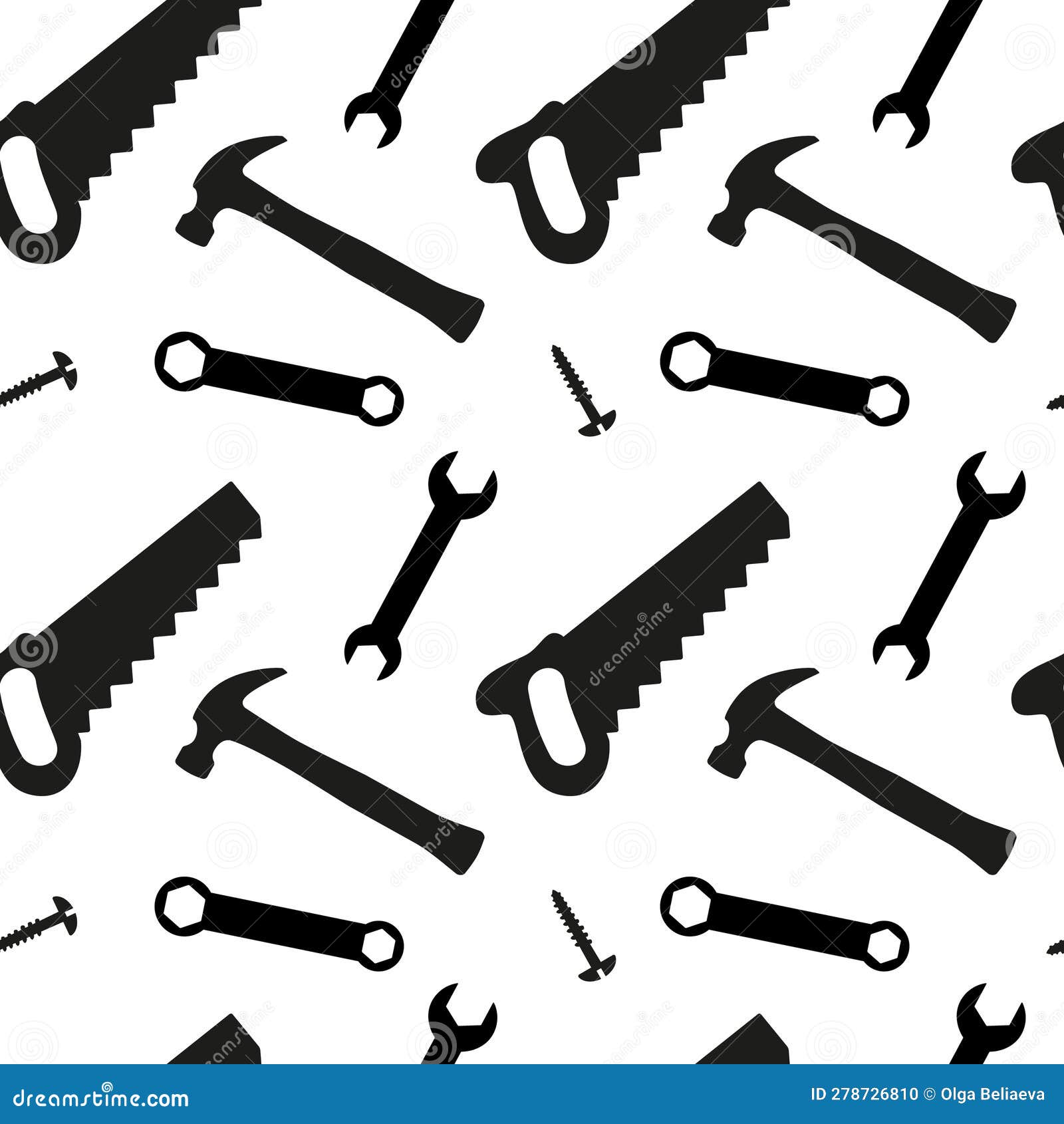 Vector Work Instruments Seamless Pattern of Renovation and Building ...