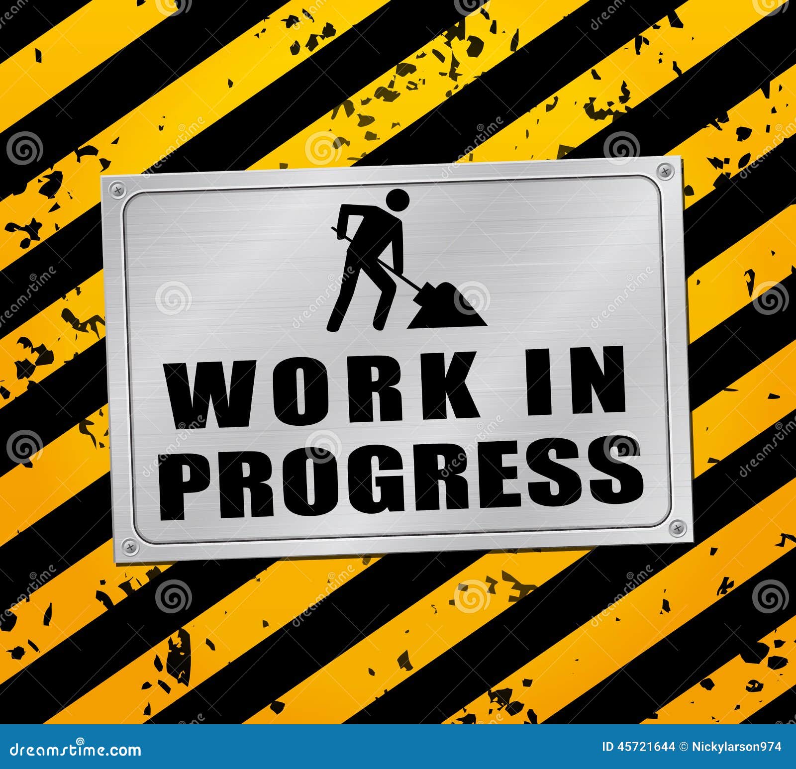 Vector Work in Progress Concept Stock Vector - Illustration of metal ...