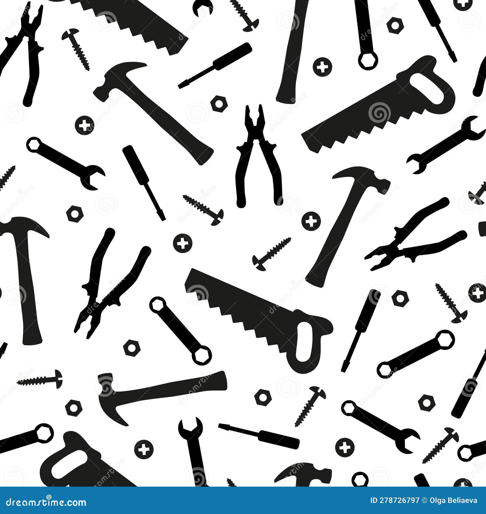 Instruments For Renovation And Working Line Art Square Banner Vector ...