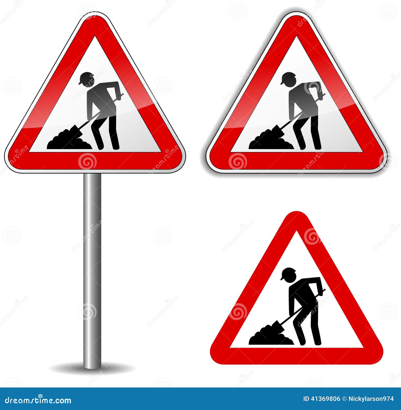 Roadworks Me At Work Warning Sign Vector Design Illustration Royalty ...