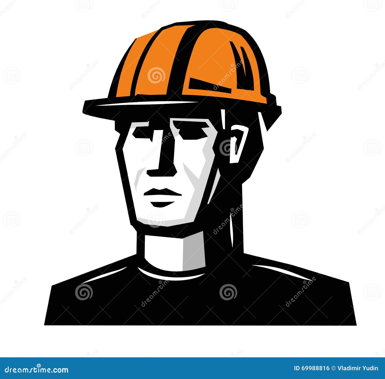 Vector worker man stock vector. Illustration of industrial - 69988816