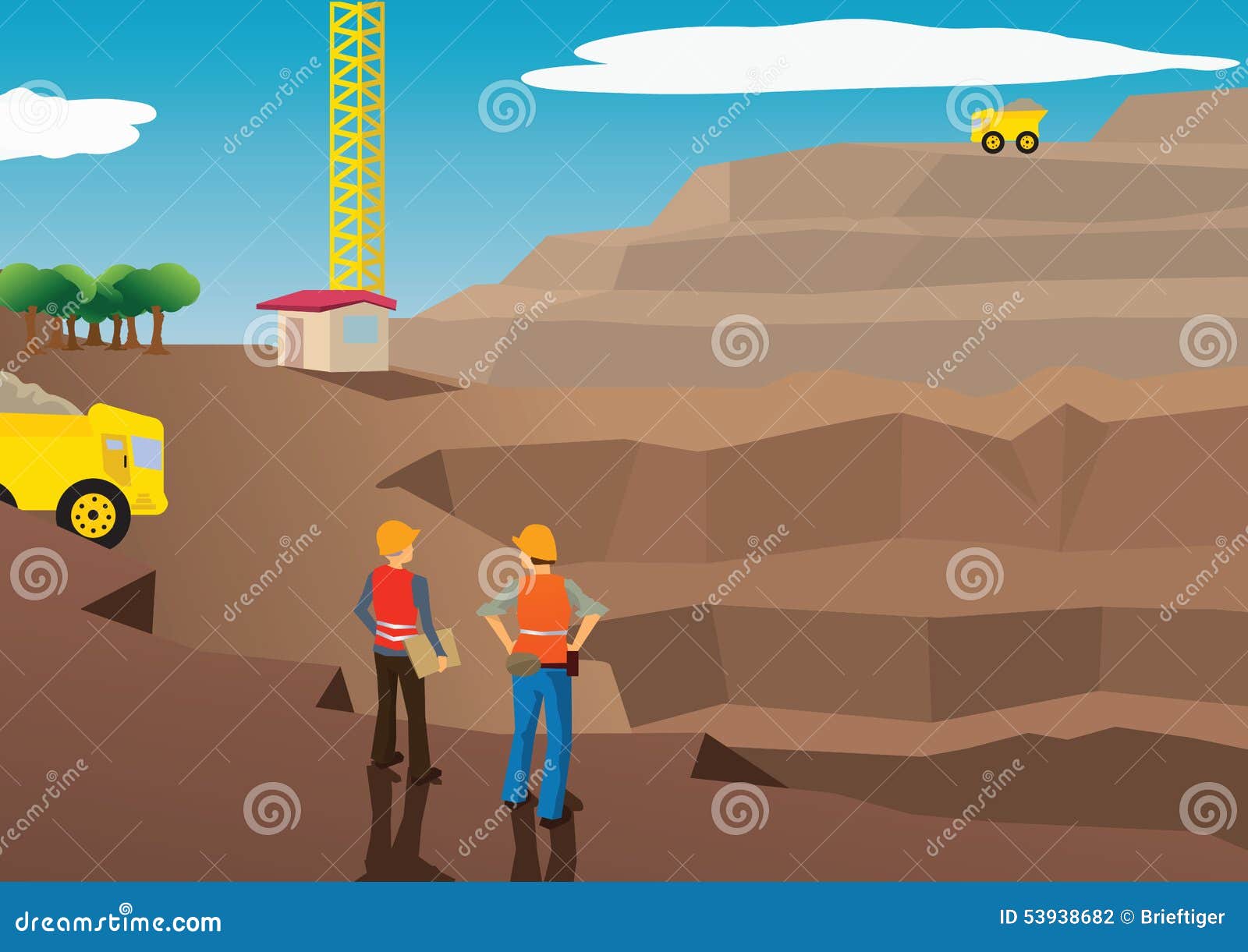 Vector of Workers in a Mining Field Stock Vector - Illustration of ...