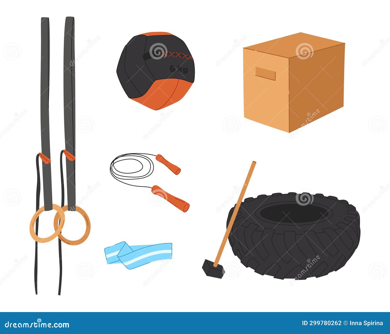 Vector Workout Objects Set. Gym Equipment Flat Design. Collection on ...