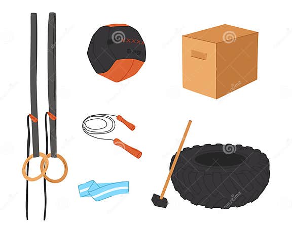 Vector Workout Objects Set. Gym Equipment Flat Design. Collection on ...
