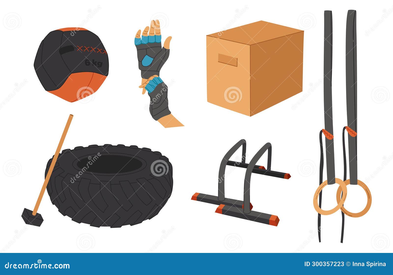 Vector Workout Objects Set. Gym Equipment Flat Design. Collection on ...