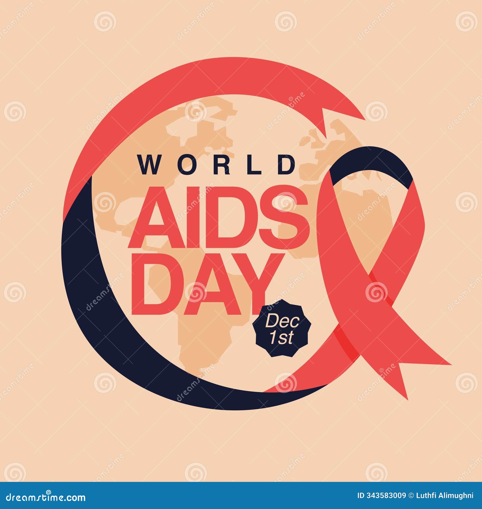 Vector World Aids Day Banner Template Stock Vector - Illustration of ...