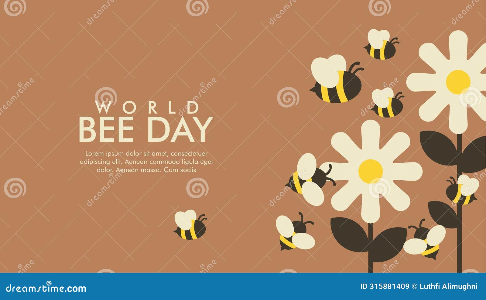 Vector World Bee Day Background Template Stock Vector - Illustration of ...