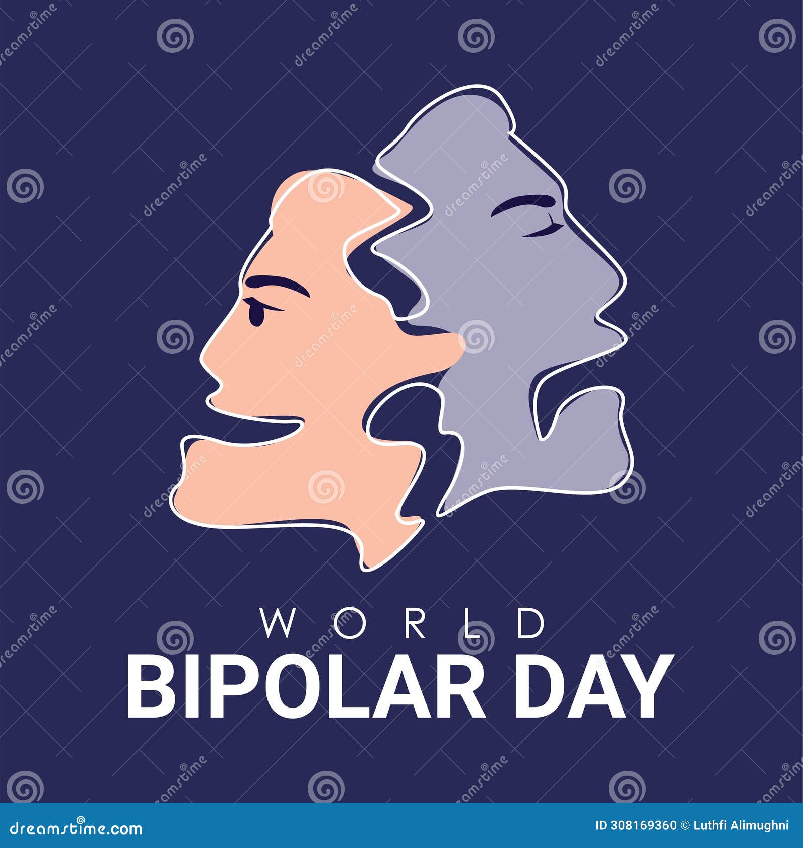 Vector World Bipolar Day Post Template Stock Illustration ...