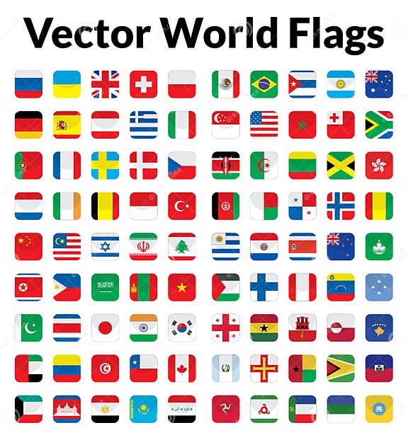 Vector World Flags stock vector. Illustration of nation - 31938317