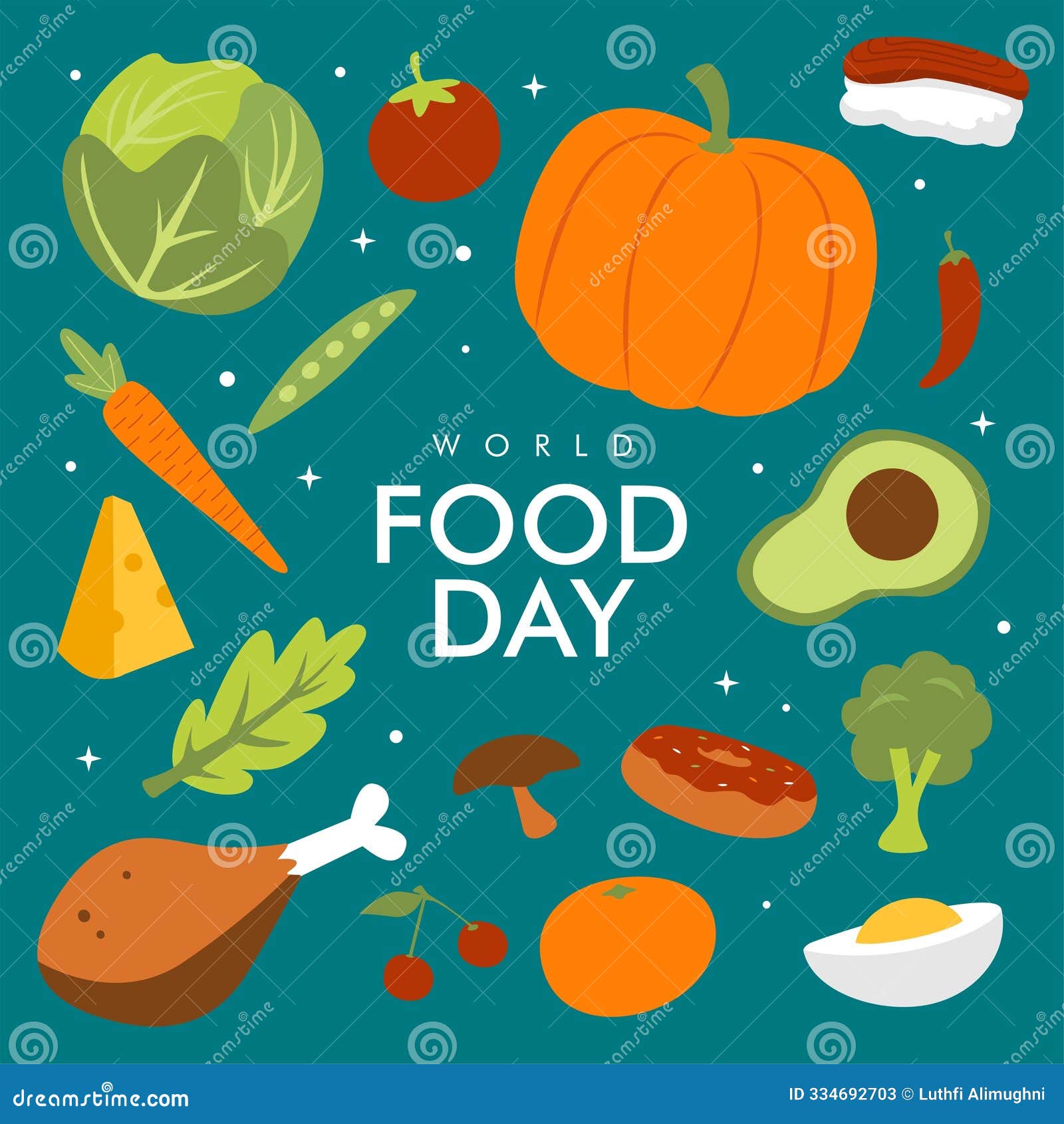 Vector World Food Day Poster Template Stock Vector - Illustration of ...