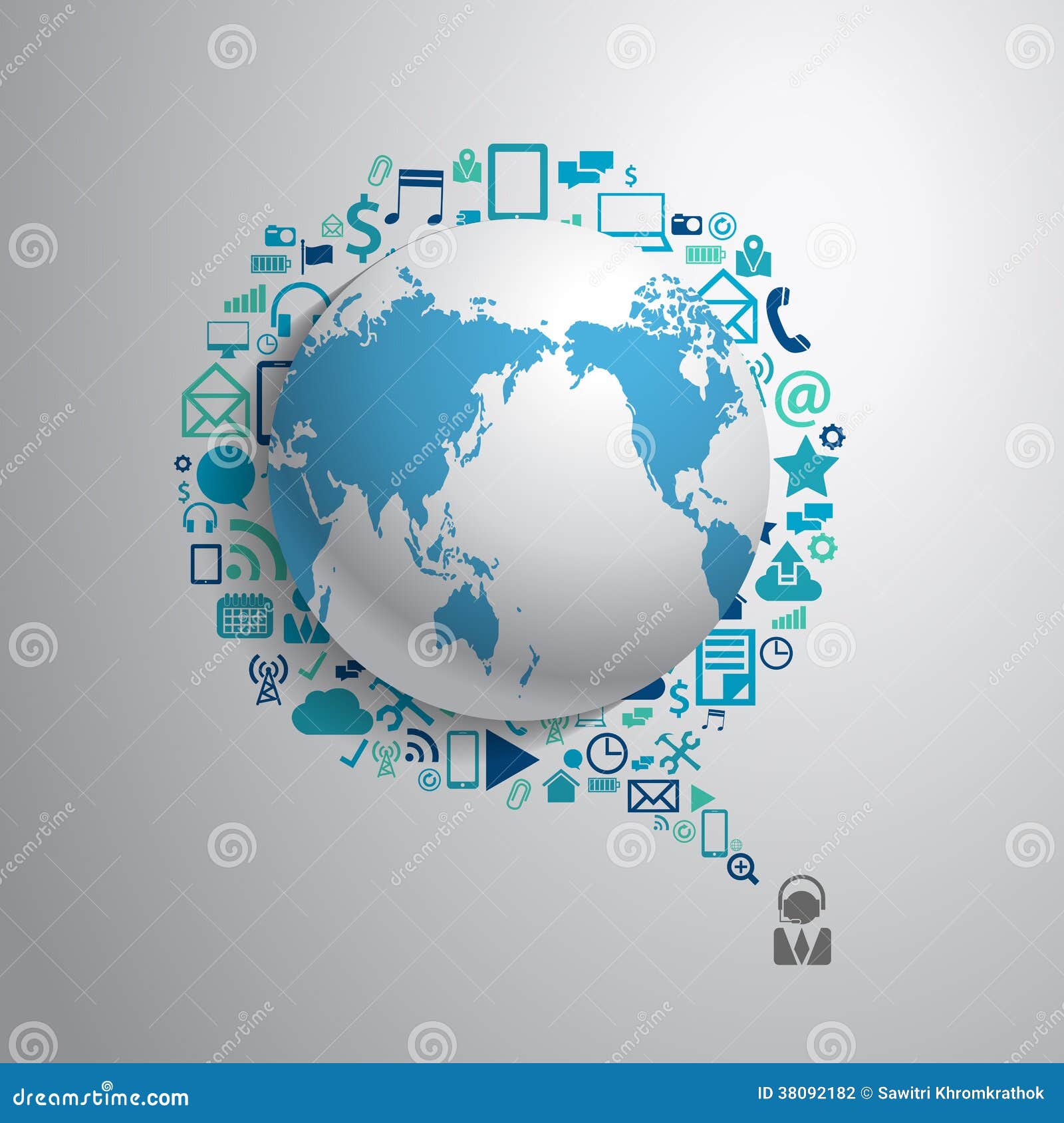 Vector World Globe with App Icon Stock Vector - Illustration of ...