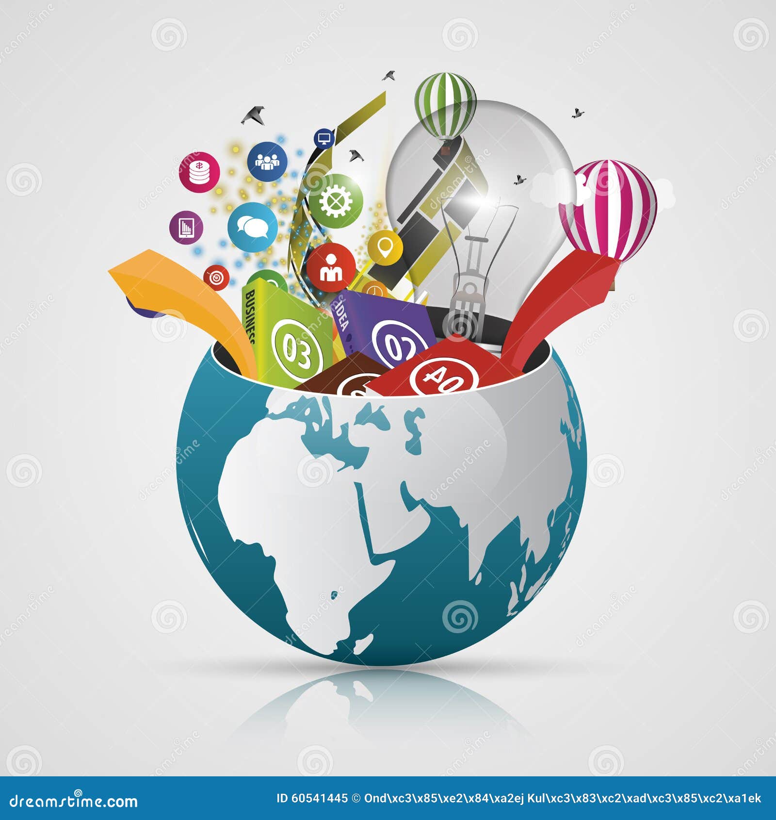 Vector World Globe, 3d Creative Map of the Earth. Modern Elements Stock ...