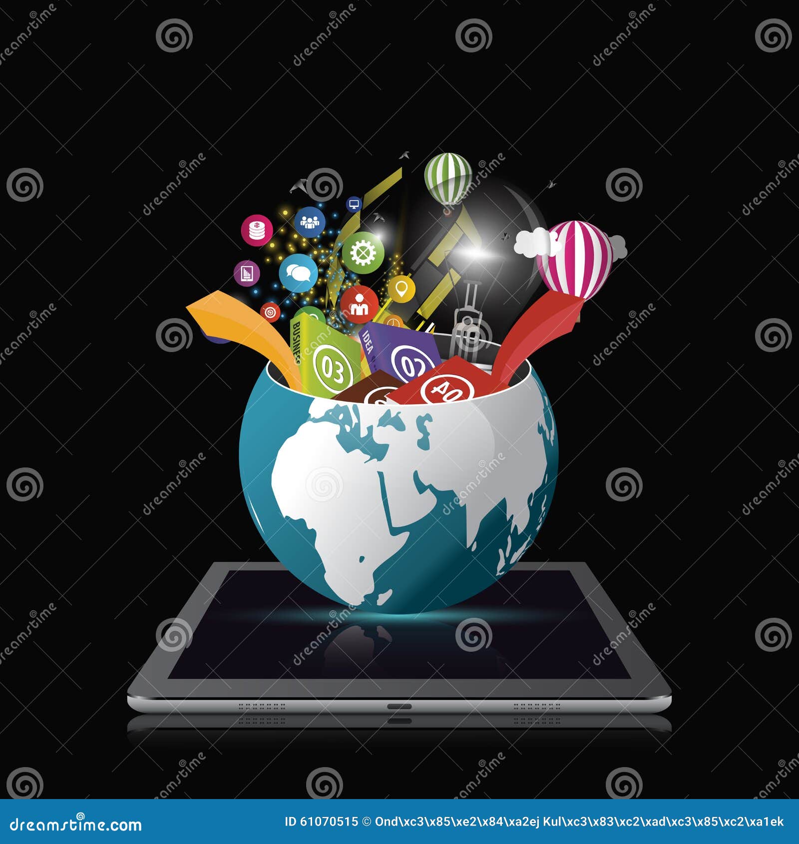Vector World Globe, 3d Creative Map of the Earth. Modern Elements Stock ...