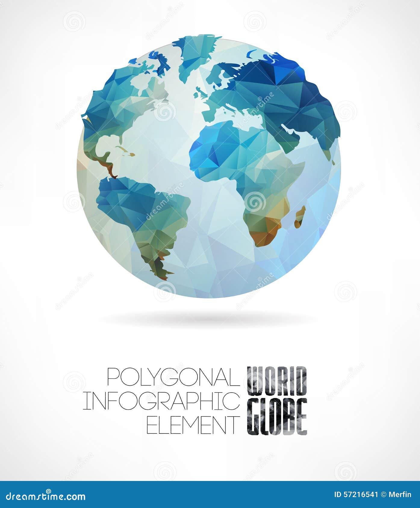 Vector World Globe, Triangular Map of the Earth Stock Vector ...