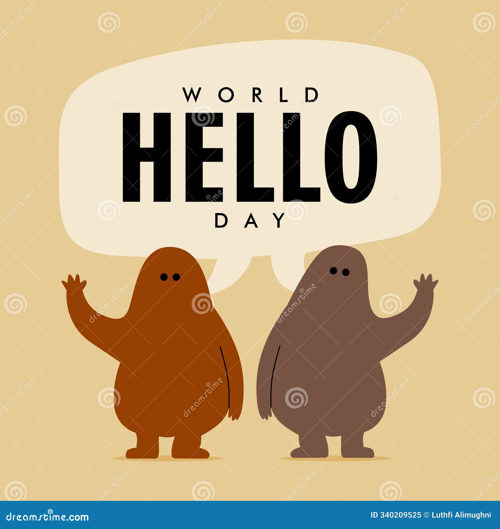 Vector World Hello Day Poster Template Stock Illustration ...
