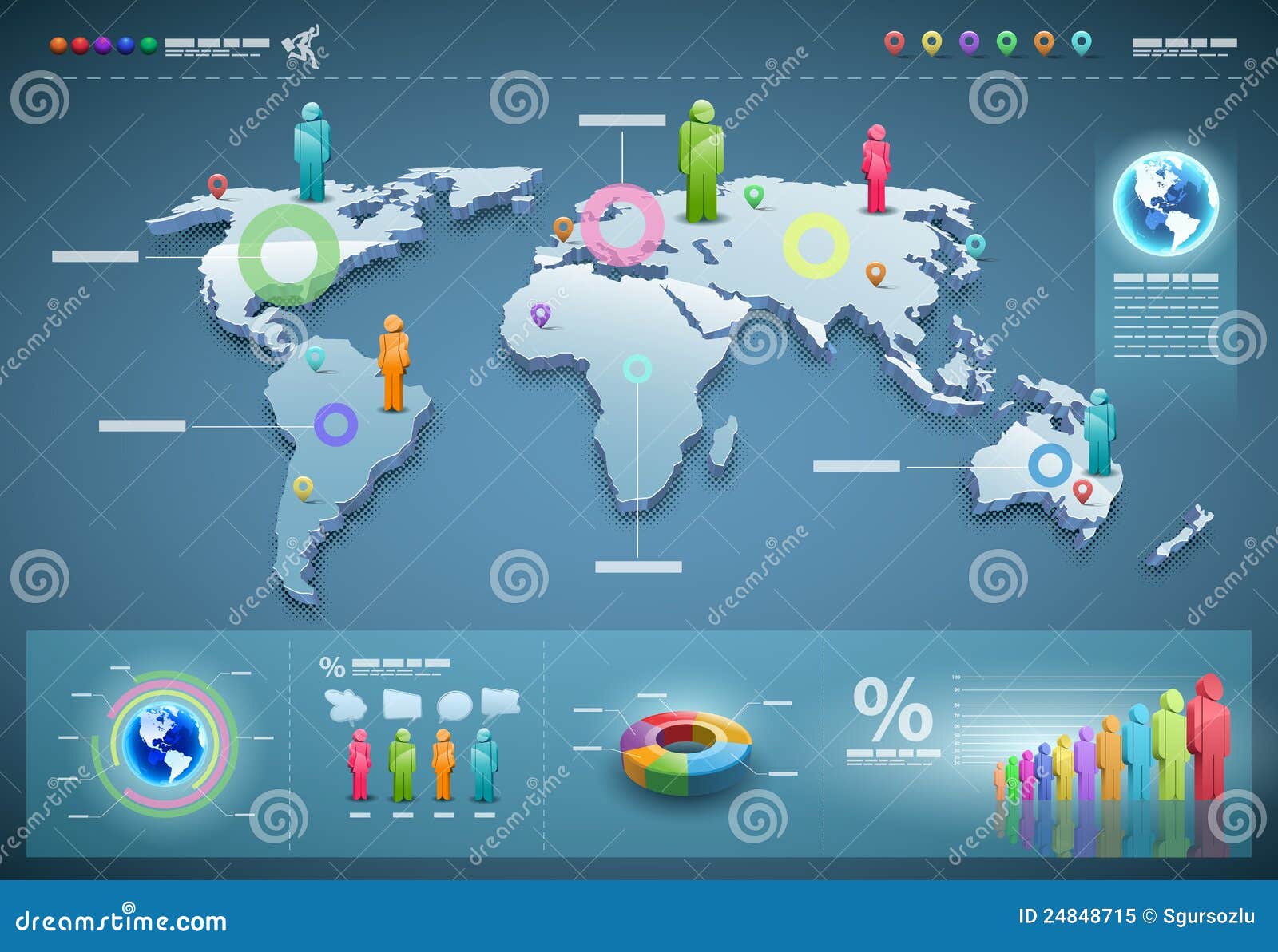 Vector World Infographics Set. Stock Vector - Illustration of report ...