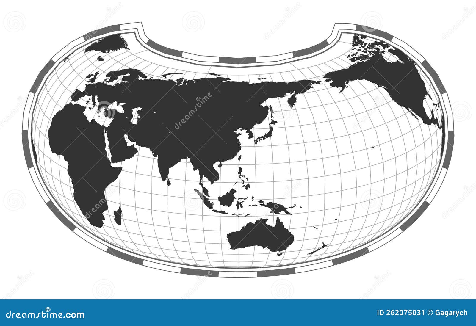 Vector world map. stock vector. Illustration of latitude - 262075031