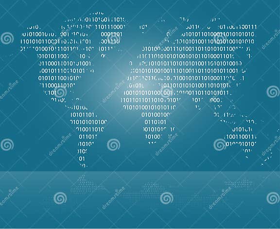 Vector World Map Background, Digital World Stock Vector - Illustration ...