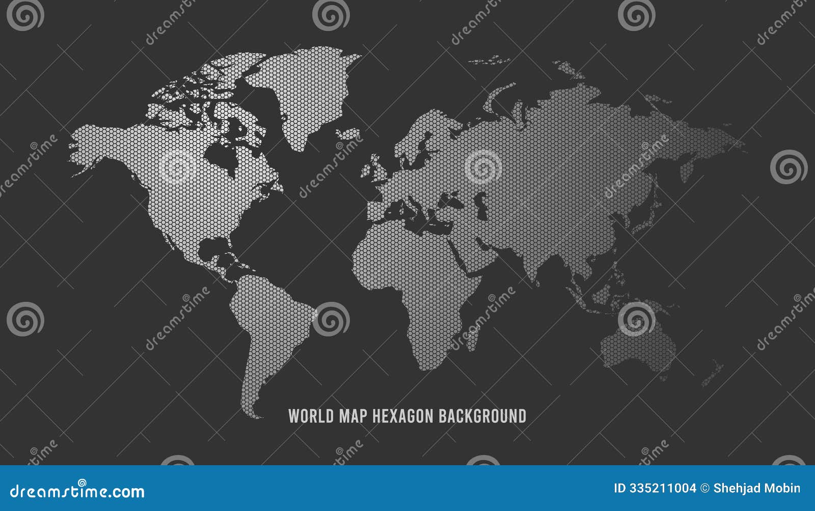 Vector World Map Background with Hexagon Pattern - Modern Geometric Design Stock Illustration ...