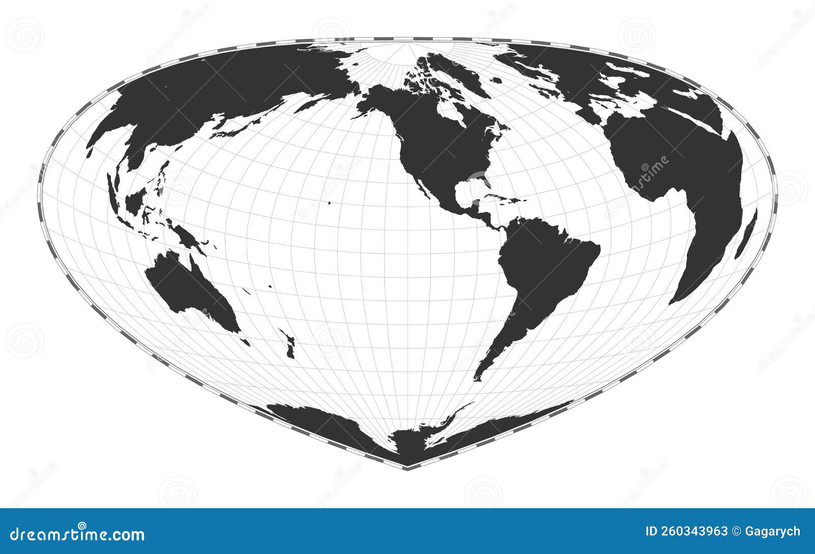 Vector world map. stock vector. Illustration of latitude - 260343963