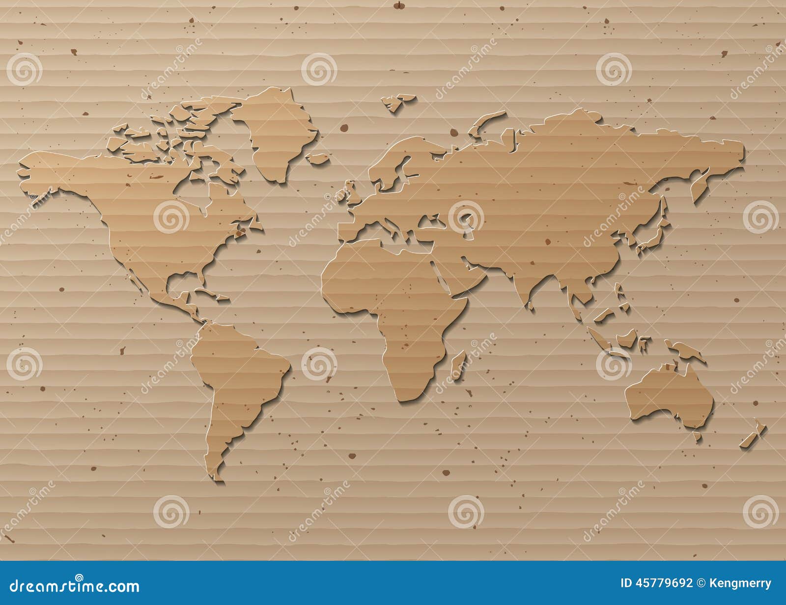 Vector World Map Brown Cardboard Stock Vector - Illustration of ...