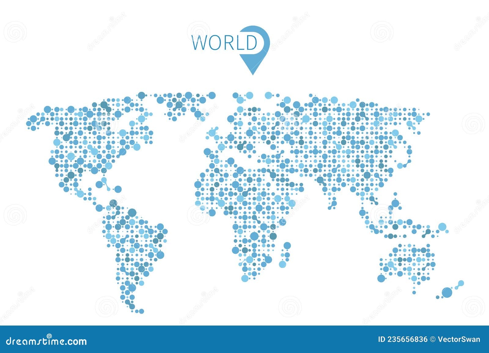 Vector World Map from Circles for Infographic Stock Vector ...