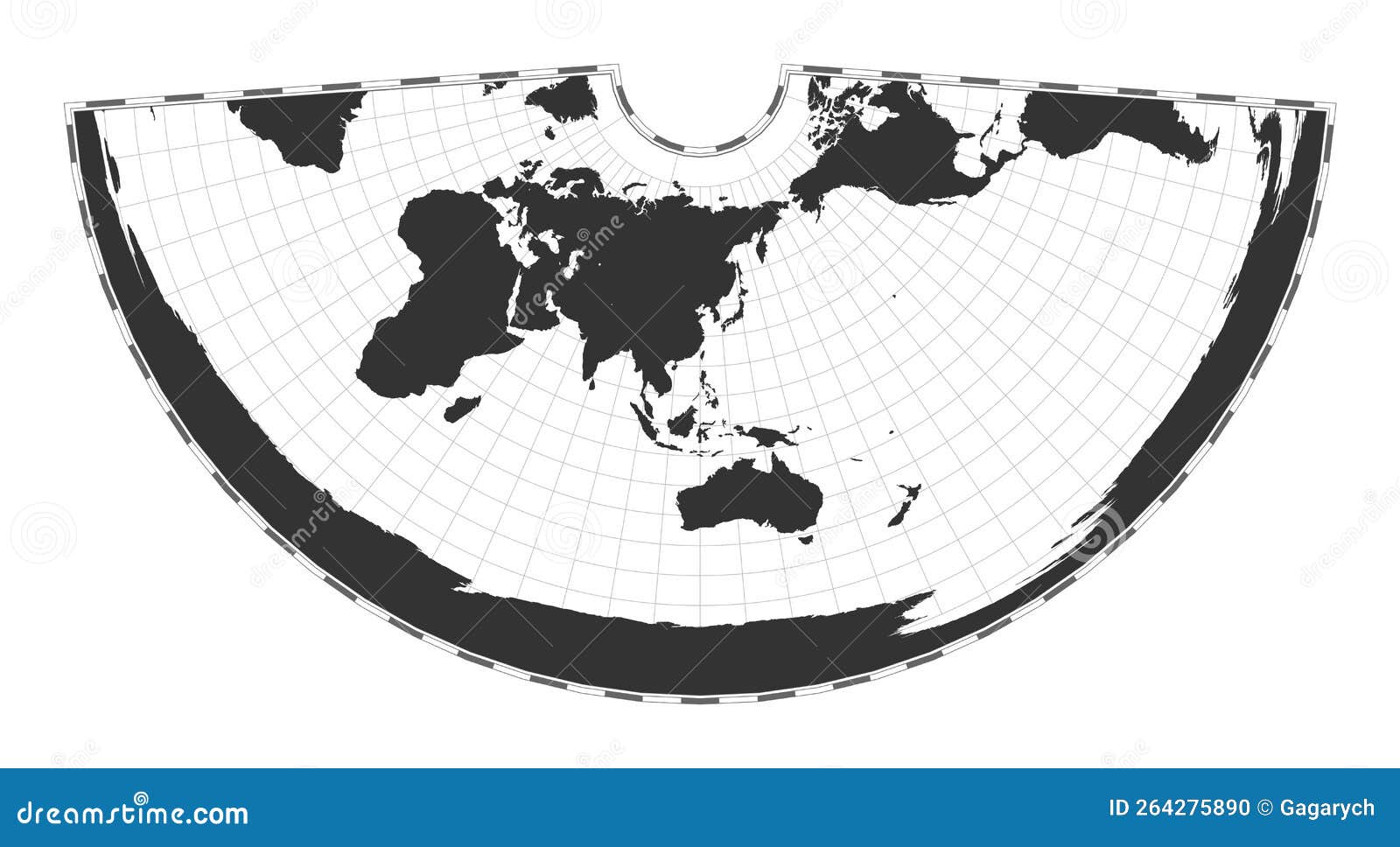 Vector world map. stock vector. Illustration of conic - 264275890
