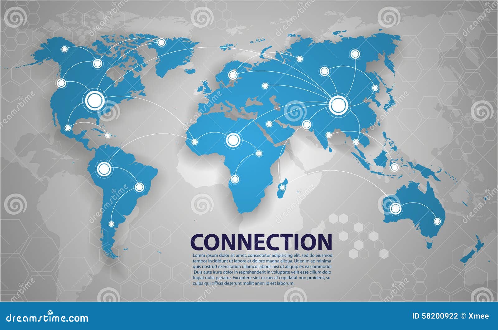 Vector World Map Connection Stock Vector - Illustration of global ...