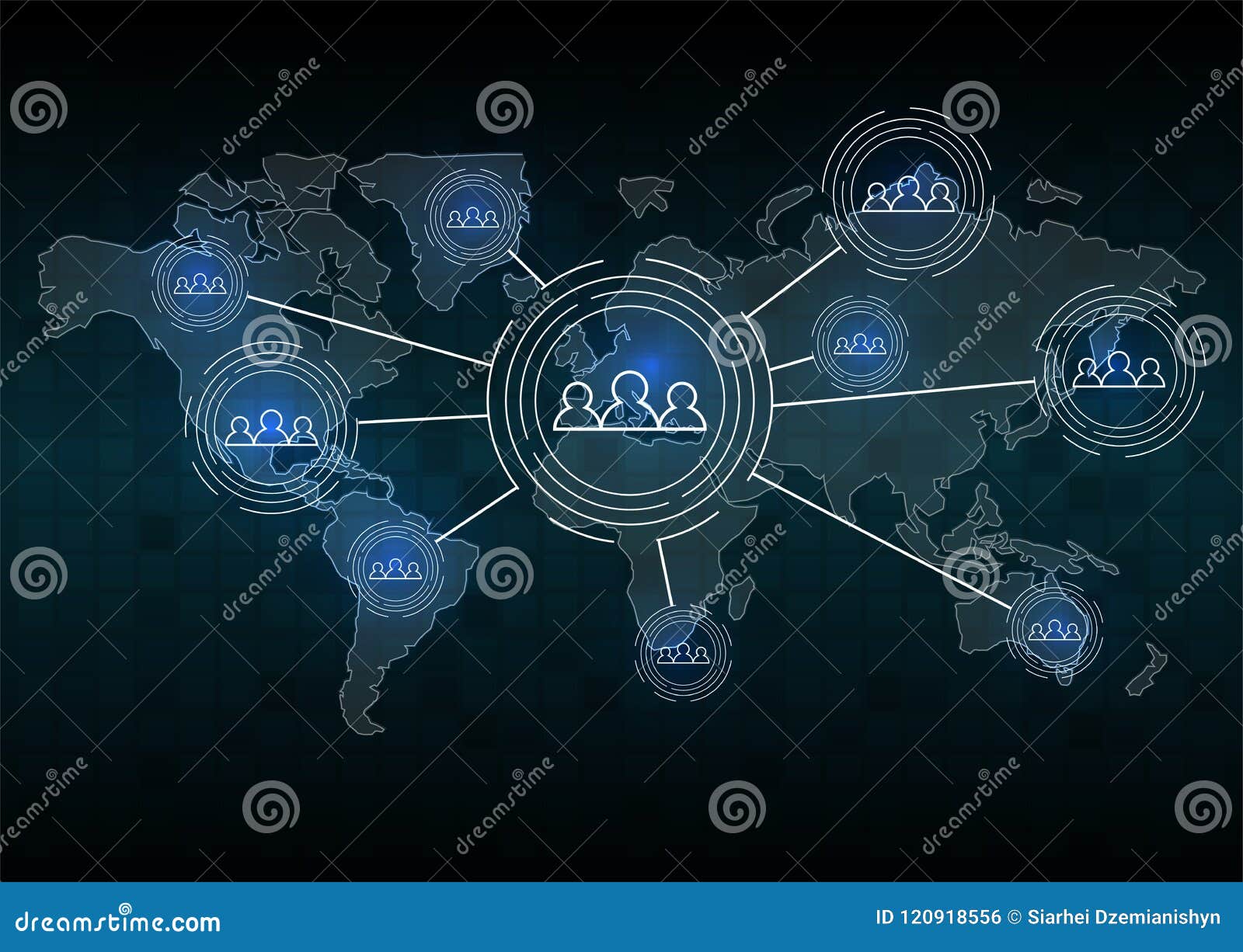 Vector World Map Connection. Technology Concept Stock Vector ...