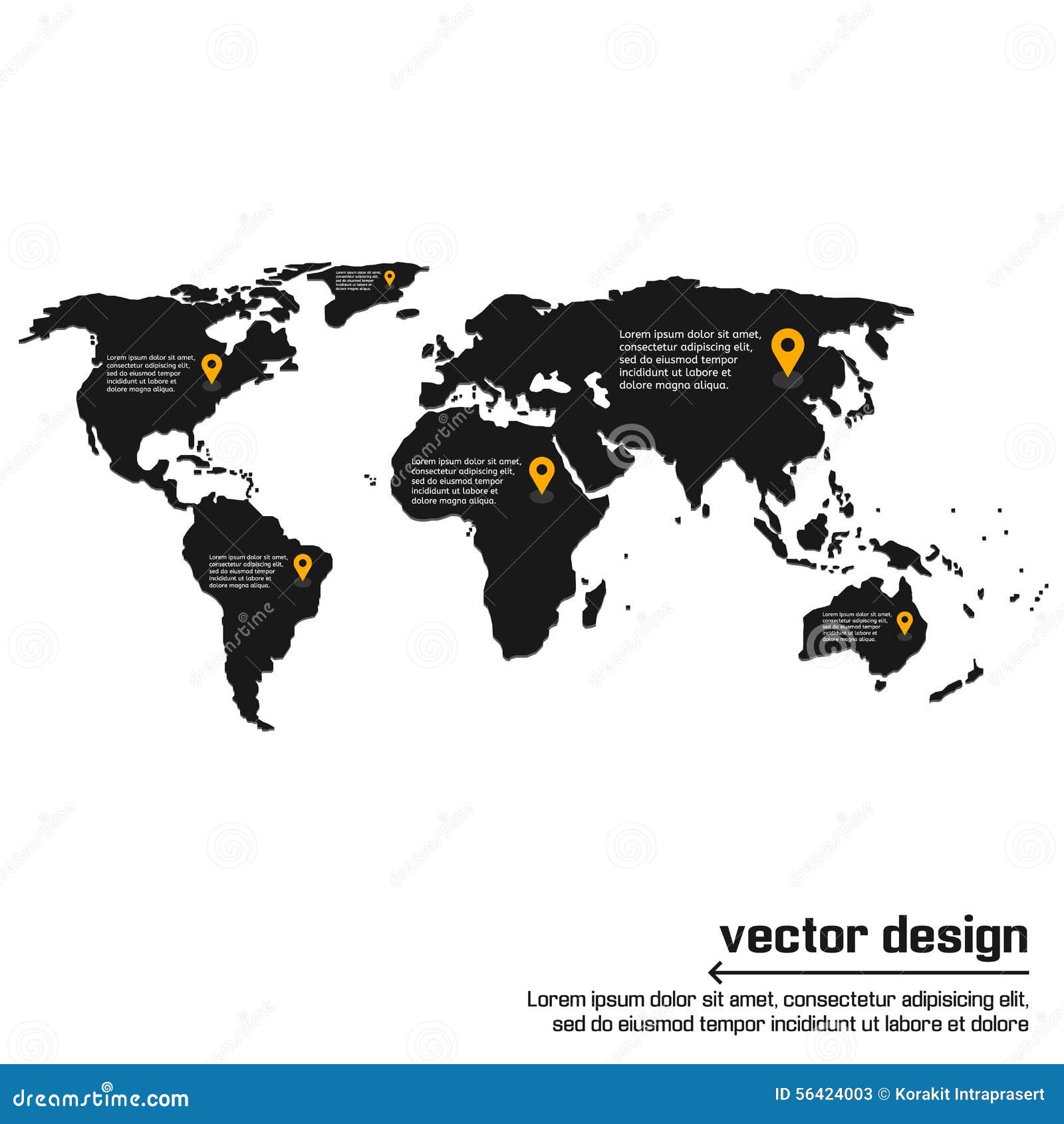 Vector world map design stock vector. Illustration of eps10 - 56424003