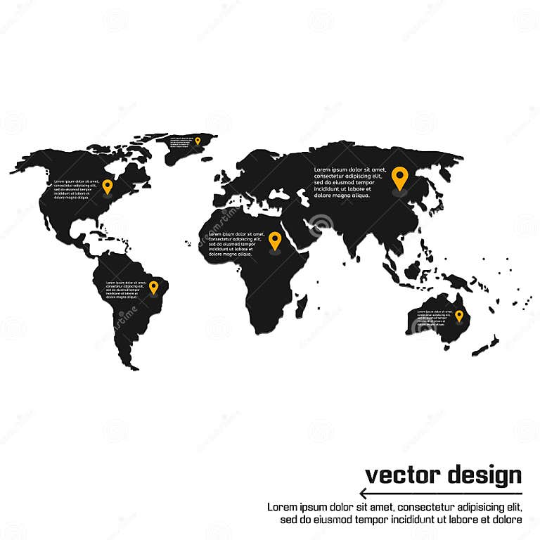 Vector world map design stock vector. Illustration of eps10 - 56424003