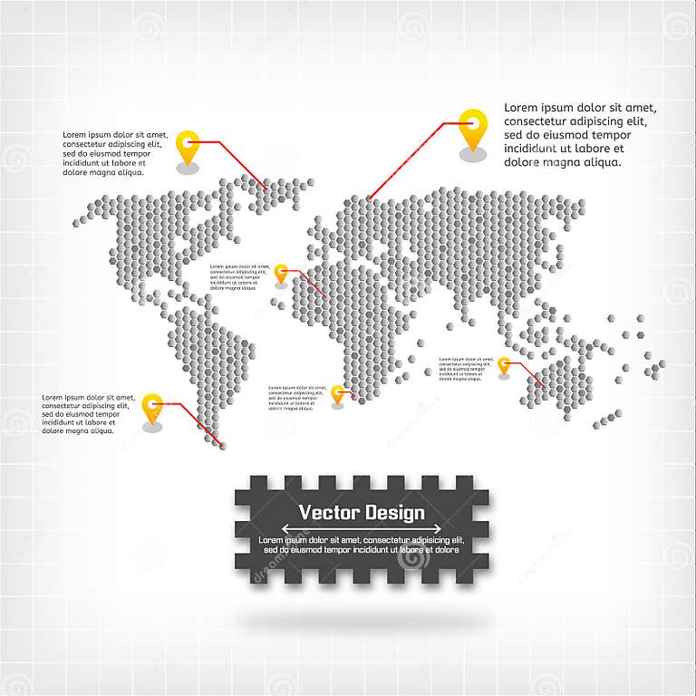 Vector world map design stock vector. Illustration of graphic - 56545755
