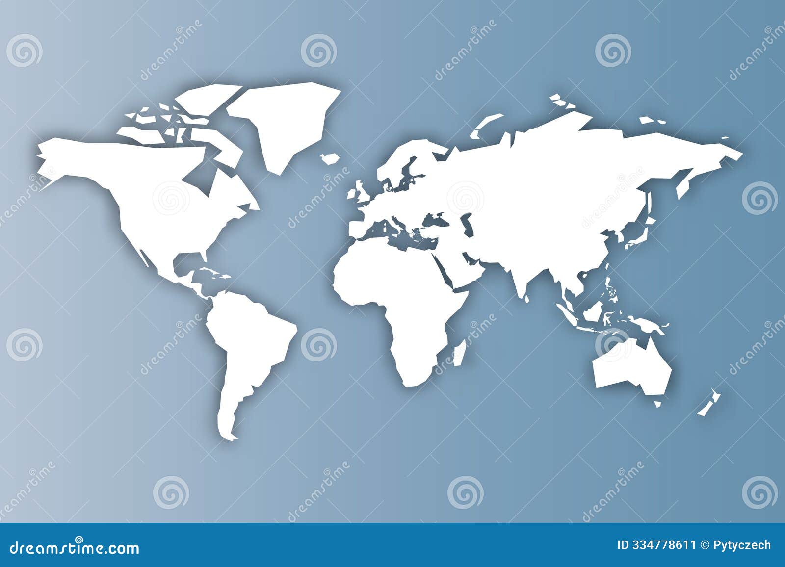 Vector World Map Design with Shadow Effect Stock Illustration ...