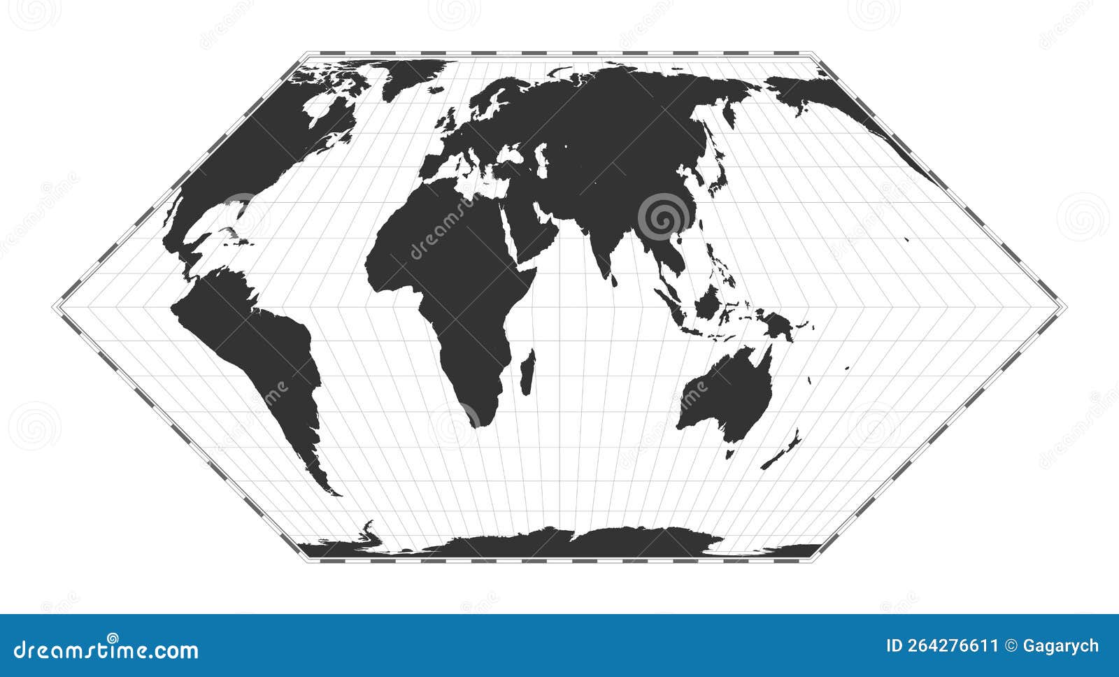 Vector world map. stock vector. Illustration of cartography - 264276611
