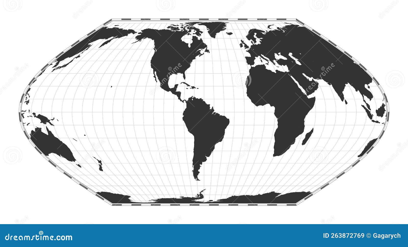 Vector world map. stock vector. Illustration of outline - 263872769