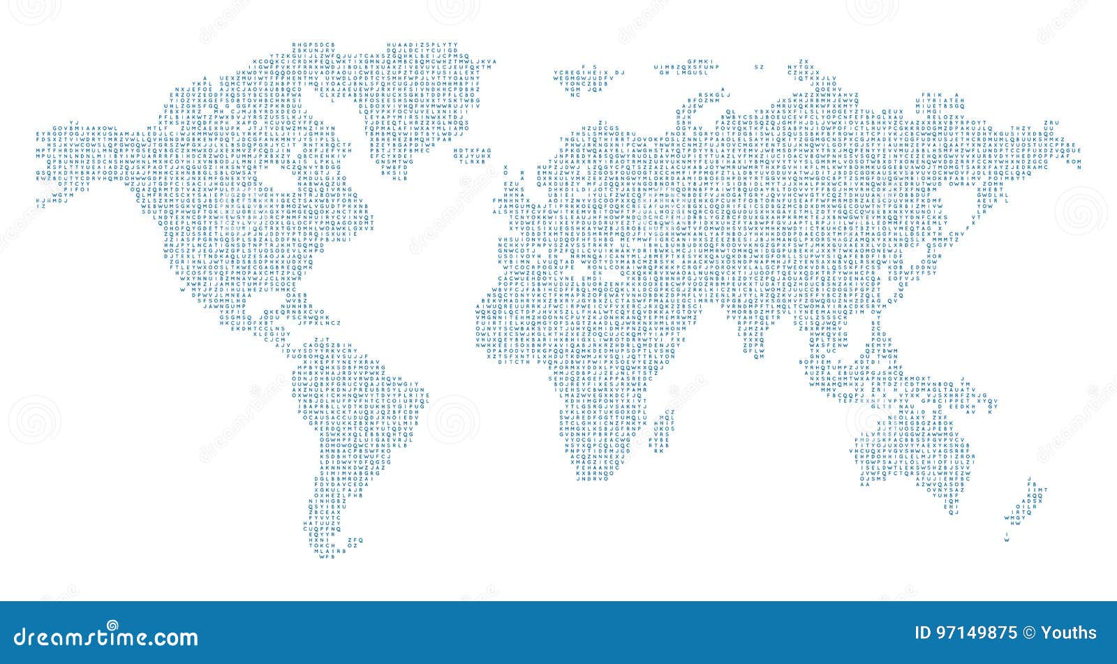 Vector World Map with English Alphabet Stock Vector - Illustration of ...