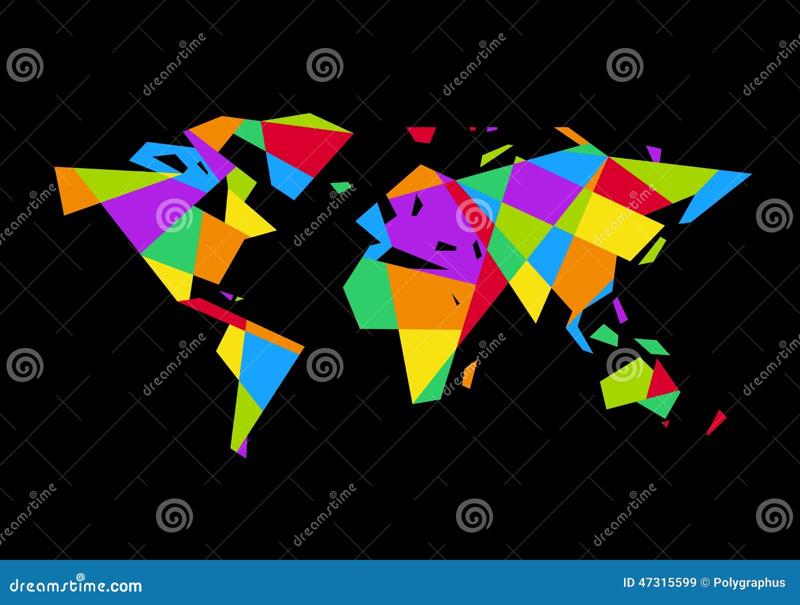 Vector world map stock vector. Illustration of shape - 47315599