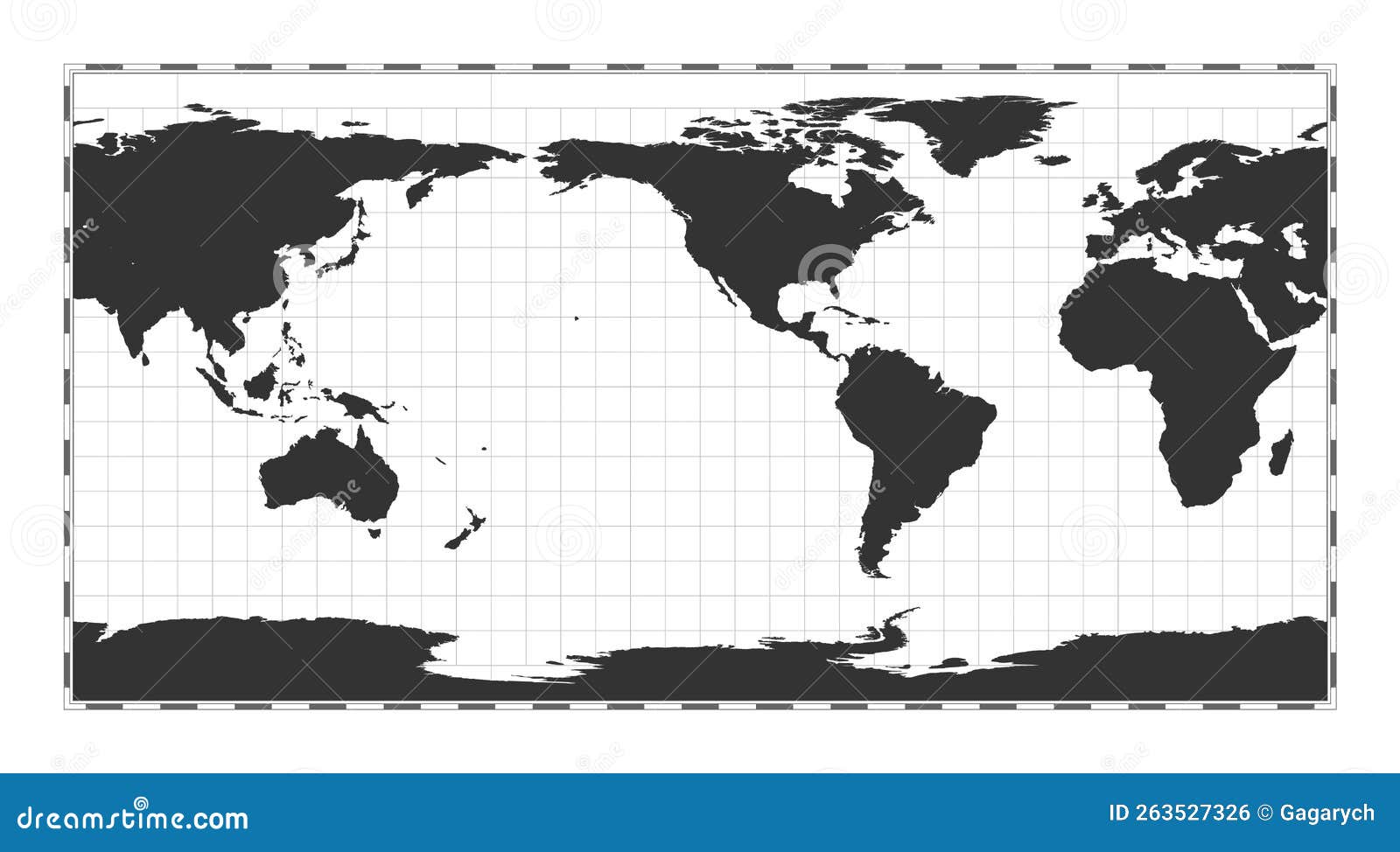Vector world map. stock vector. Illustration of contour - 263527326