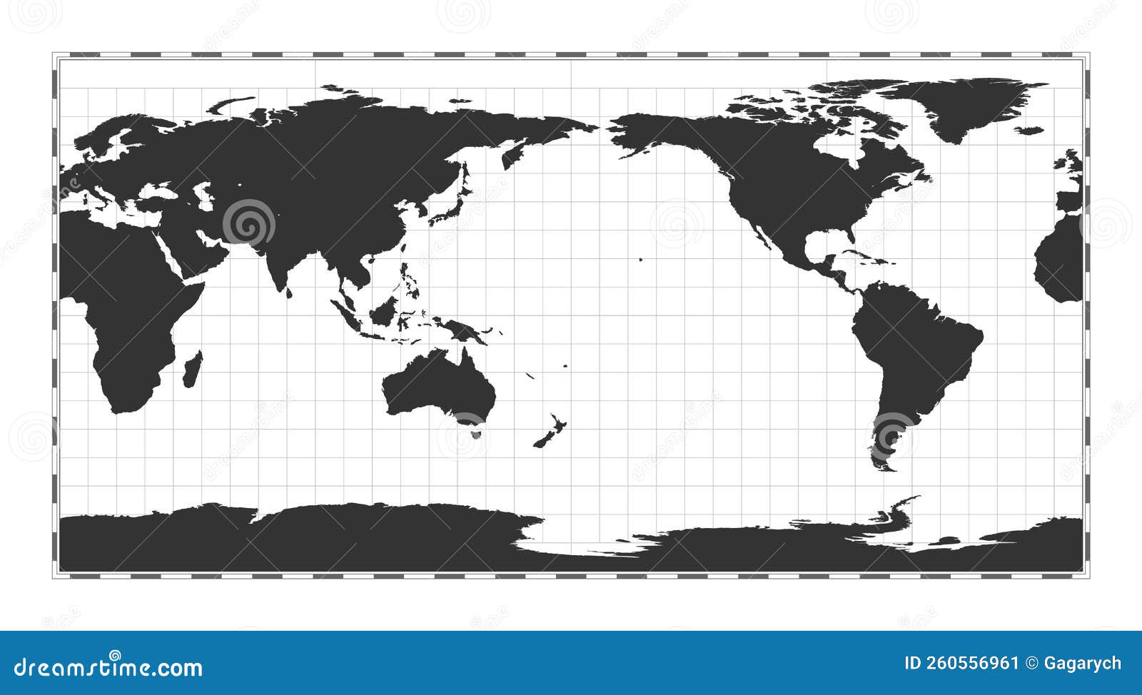 Vector world map. stock vector. Illustration of geography - 260556961