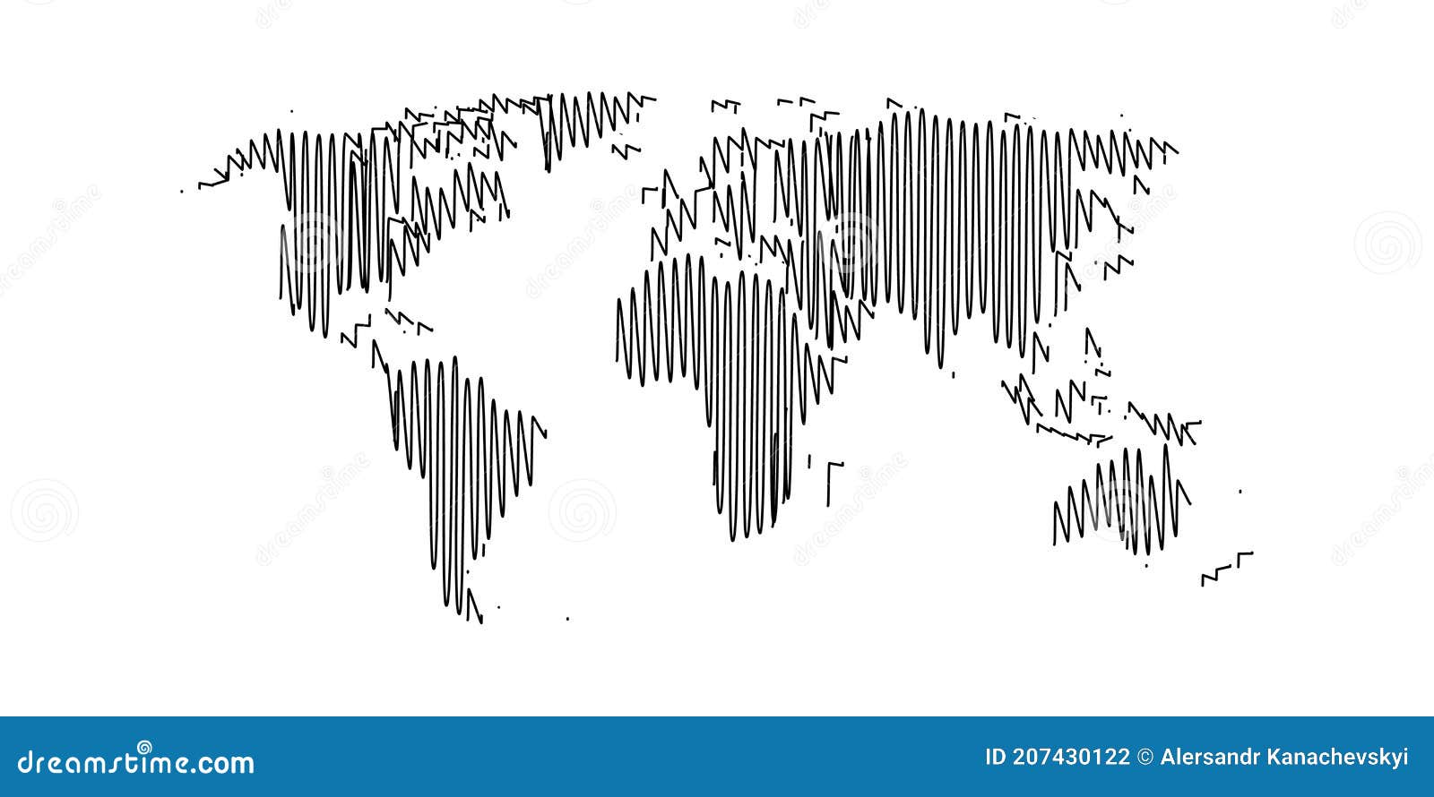 Vector World Map, Hand Draw Doodle Style. Stock Illustration ...