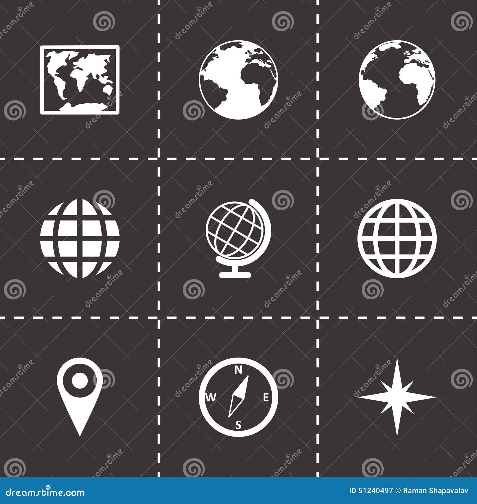 Vector world map icon set stock vector. Illustration of atlas - 51240497