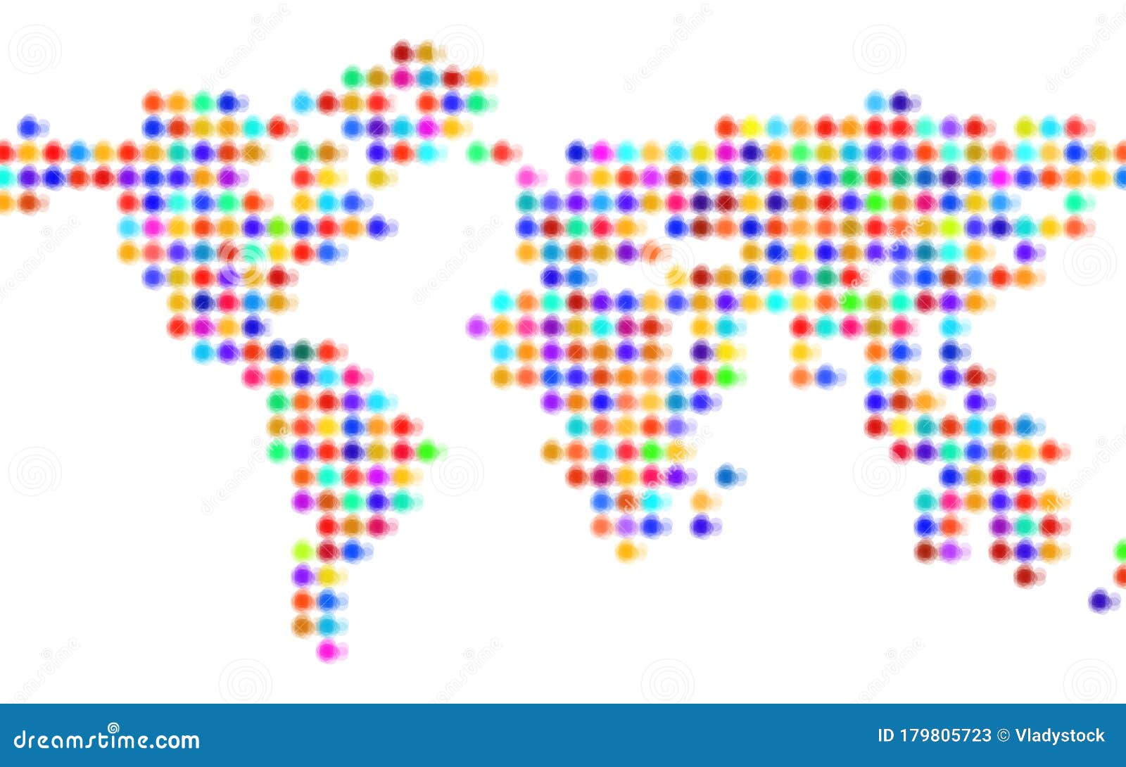 Vector World Map Illustration with Colorful Circles Stock Illustration ...
