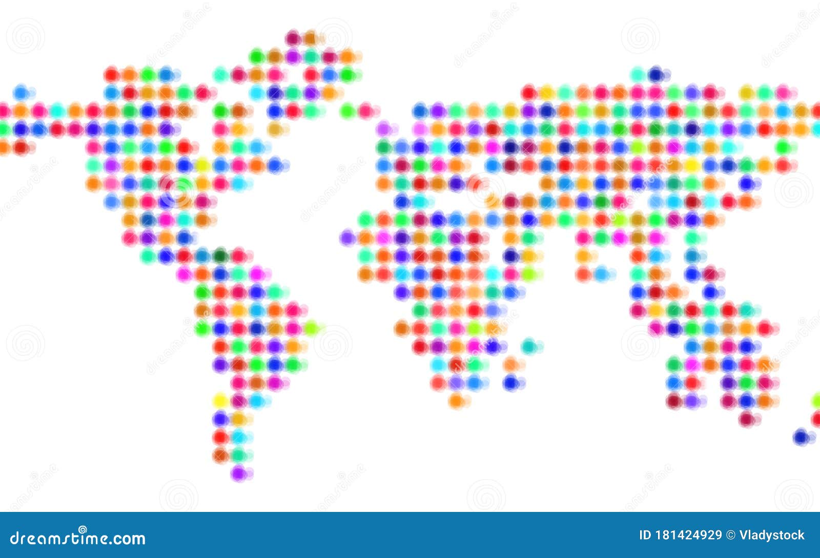 Vector World Map Illustration with Colorful Circles Stock Illustration ...