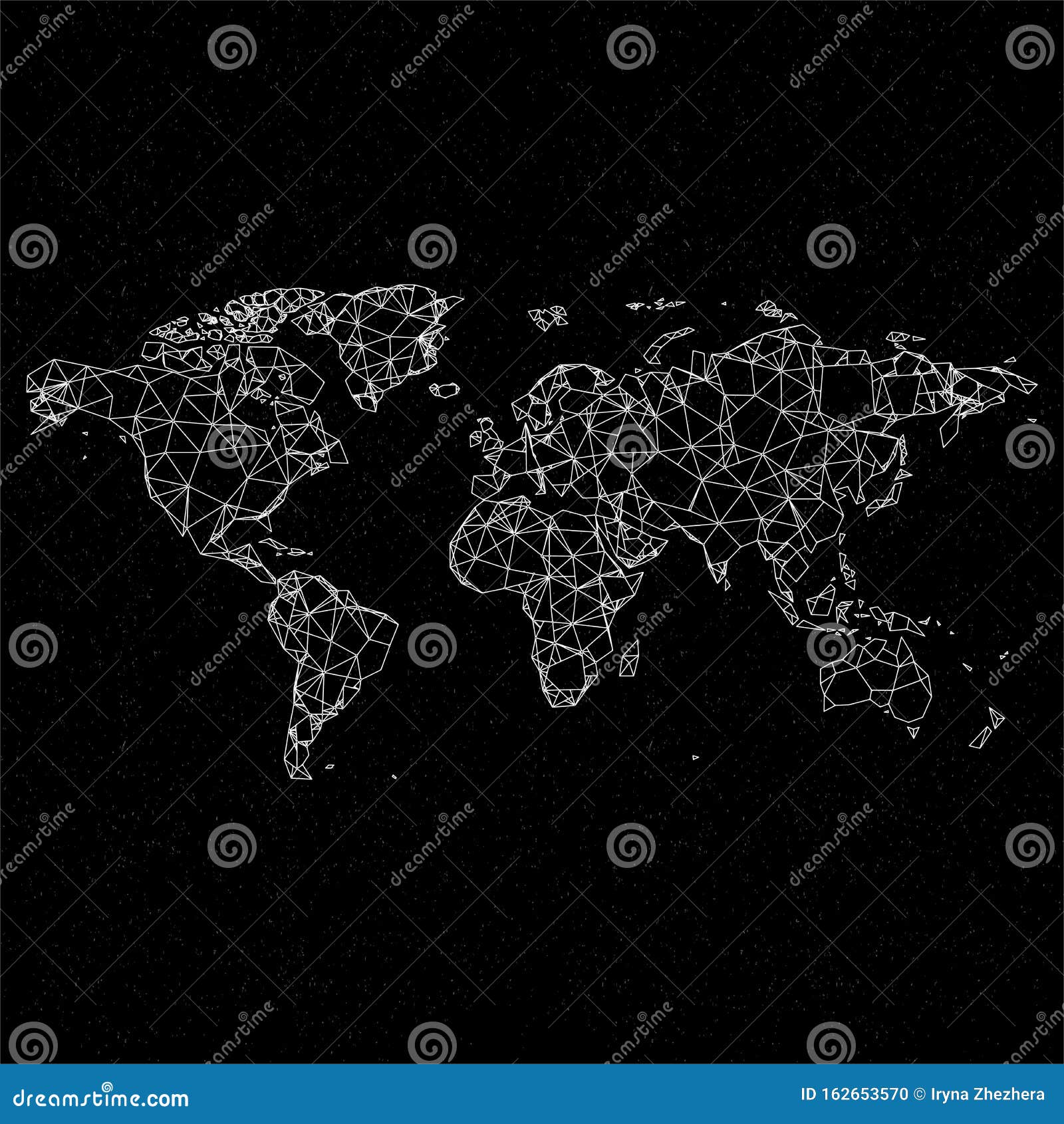 Vector World Map Illustration in Polygonal Style. White Map Stock ...