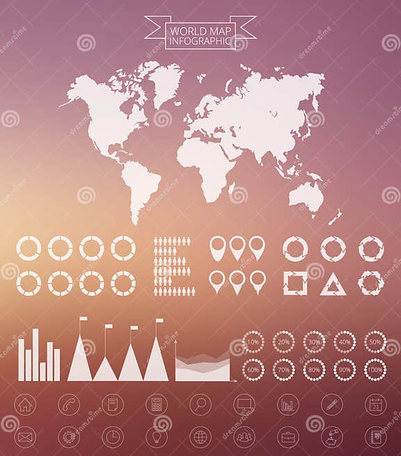 Vector World Map Infographics Design Template. Stock Vector ...