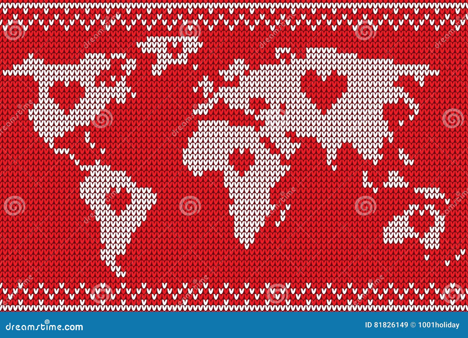Vector World Map Lovely Knitting Style Stock Vector - Illustration of ...