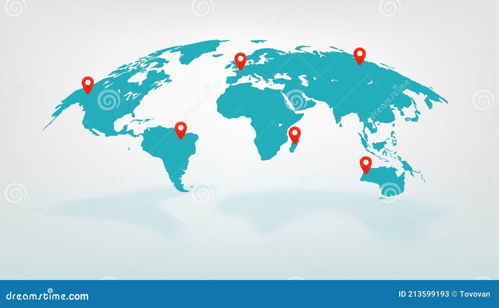 Vector world map and pins stock vector. Illustration of trip - 213599193