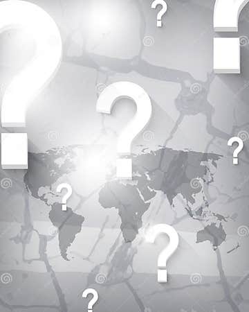 Vector World Map and Question Mark on Crack Background Stock Vector ...