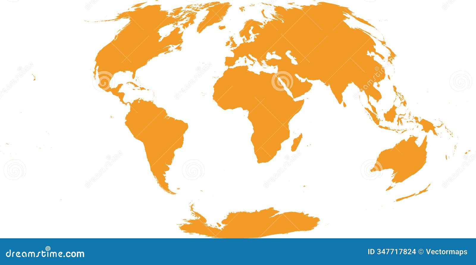 World Map with Outline in World Aitoff Coordinate System Stock ...